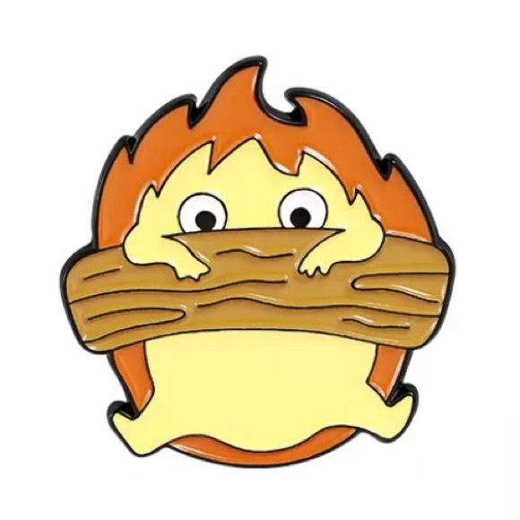 Jewelry | 63 Howls Moving Castle Calcifer Falling Enamel Pin | Poshmark